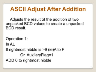 Ascii adjust & decimal adjust | PPTX