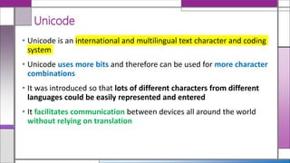 Ascii and Unicode (Character Codes) | PPTX