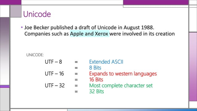 Ascii and Unicode (Character Codes) | PPTX | Computing | Technology & Computing