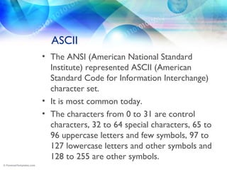 Ascii codes | PPT