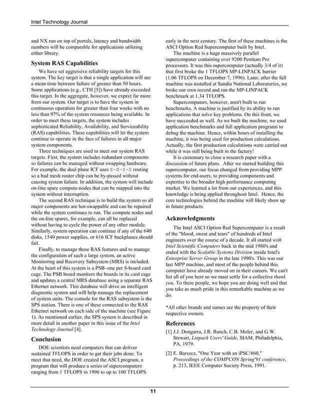 An Overview of Intel TFLOPS Super Computer | PDF
