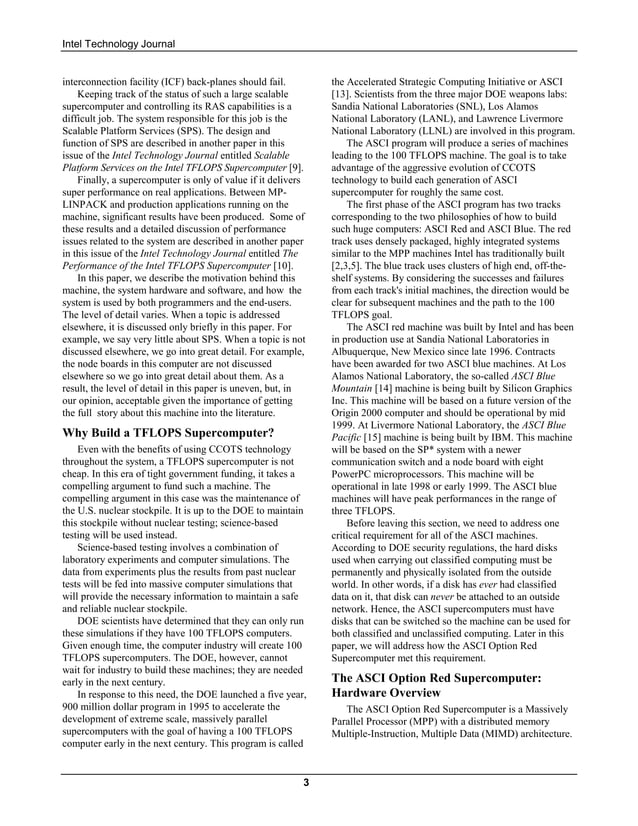 An Overview of Intel TFLOPS Super Computer | PDF