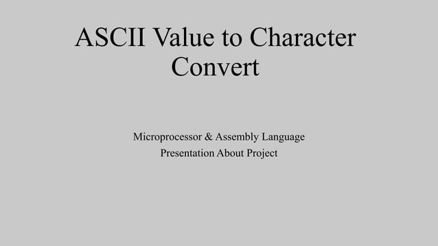 ASCII Value To Character Converter ASCII Value To Character Converter