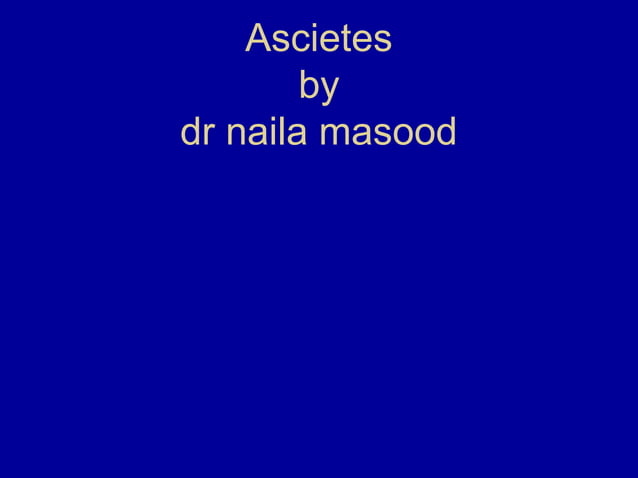 Ascites | PPT