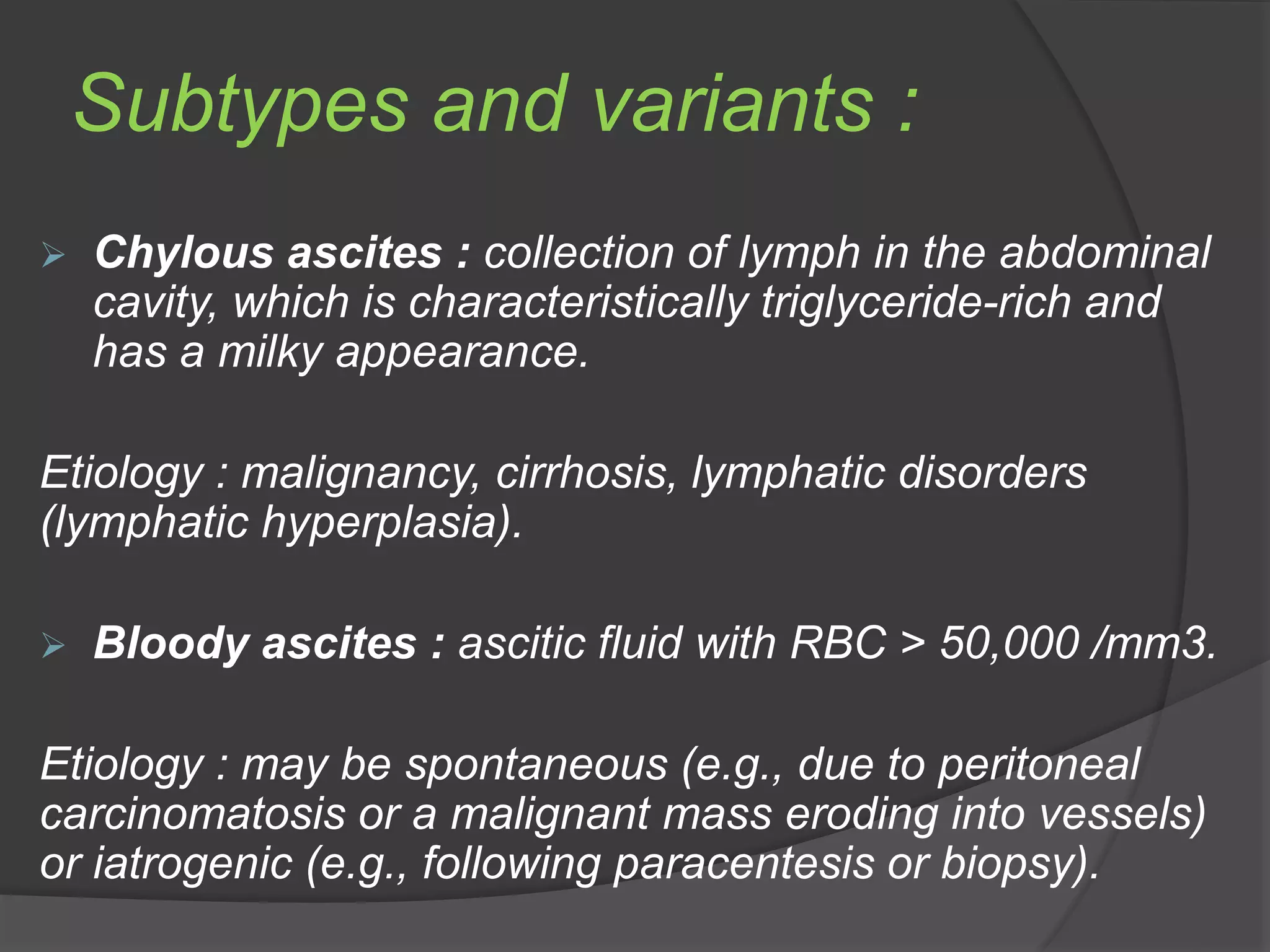 Ascites.pptx | Digestive Disorders | Diseases and Conditions