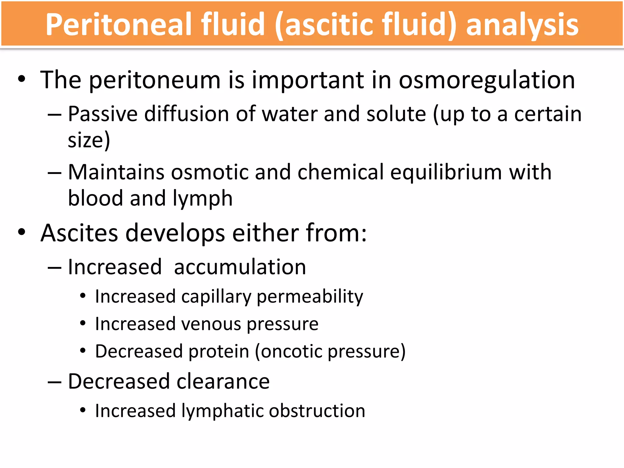 Ascitic fluid examination | PPTX