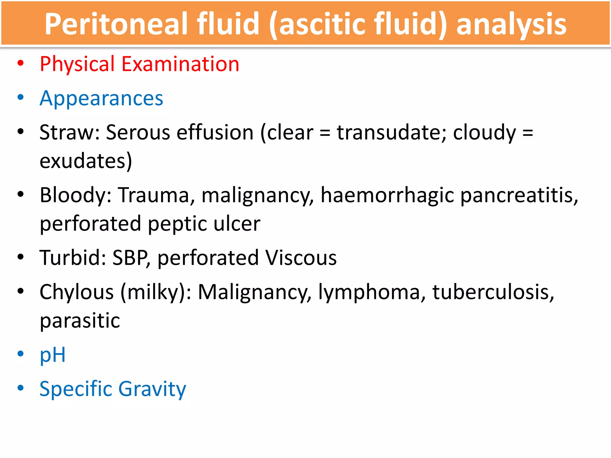 Ascitic Fluid Examination Ppt