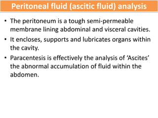 Ascitic fluid examination | PPTX
