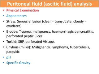 Ascitic fluid examination | PPTX
