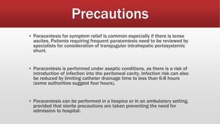 Ascitic tap or paracentesis | PPTX