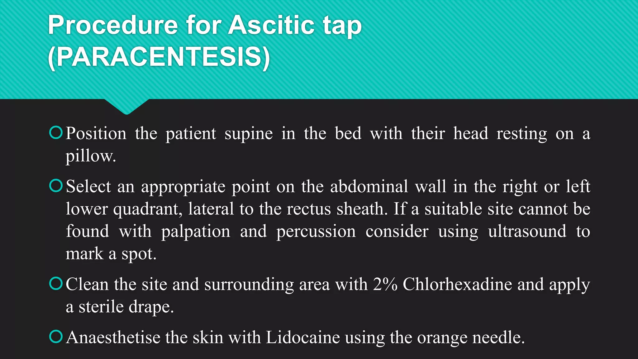 Ascitic tap procedure | PPTX