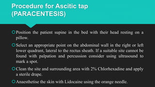 Ascitic tap procedure | PPTX