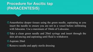 Ascitic tap procedure | PPTX