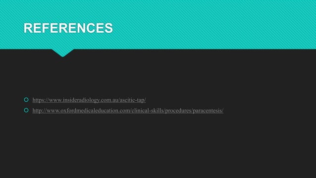 Ascitic tap procedure | PPTX | Digestive Disorders | Diseases and ...