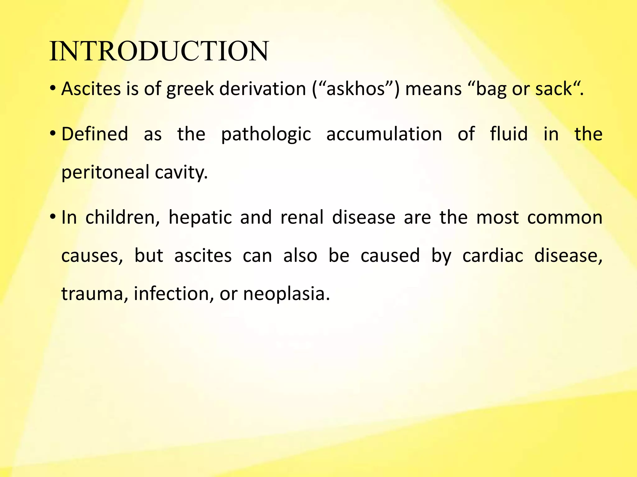 ASCITIS IN CHILDREN BY DR VIJITHA | PPTX