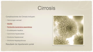 Ascitis y pbe en cirrosis hepática | PPTX