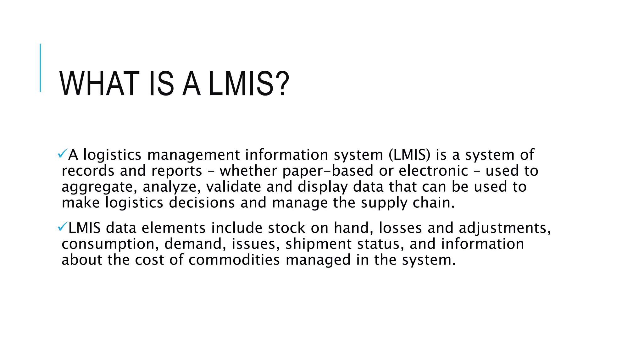Supply Chain and Logistics Information System | PPTX
