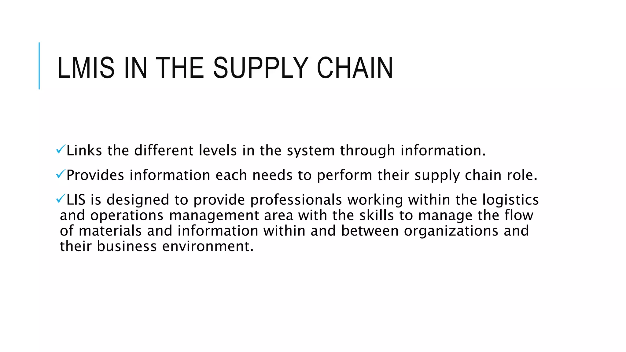Supply Chain and Logistics Information System | PPTX