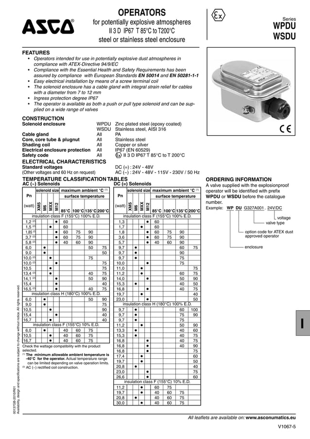 Asco Du Atex Explosion Proof Operator Hazardous Area Solenoid Valve ...