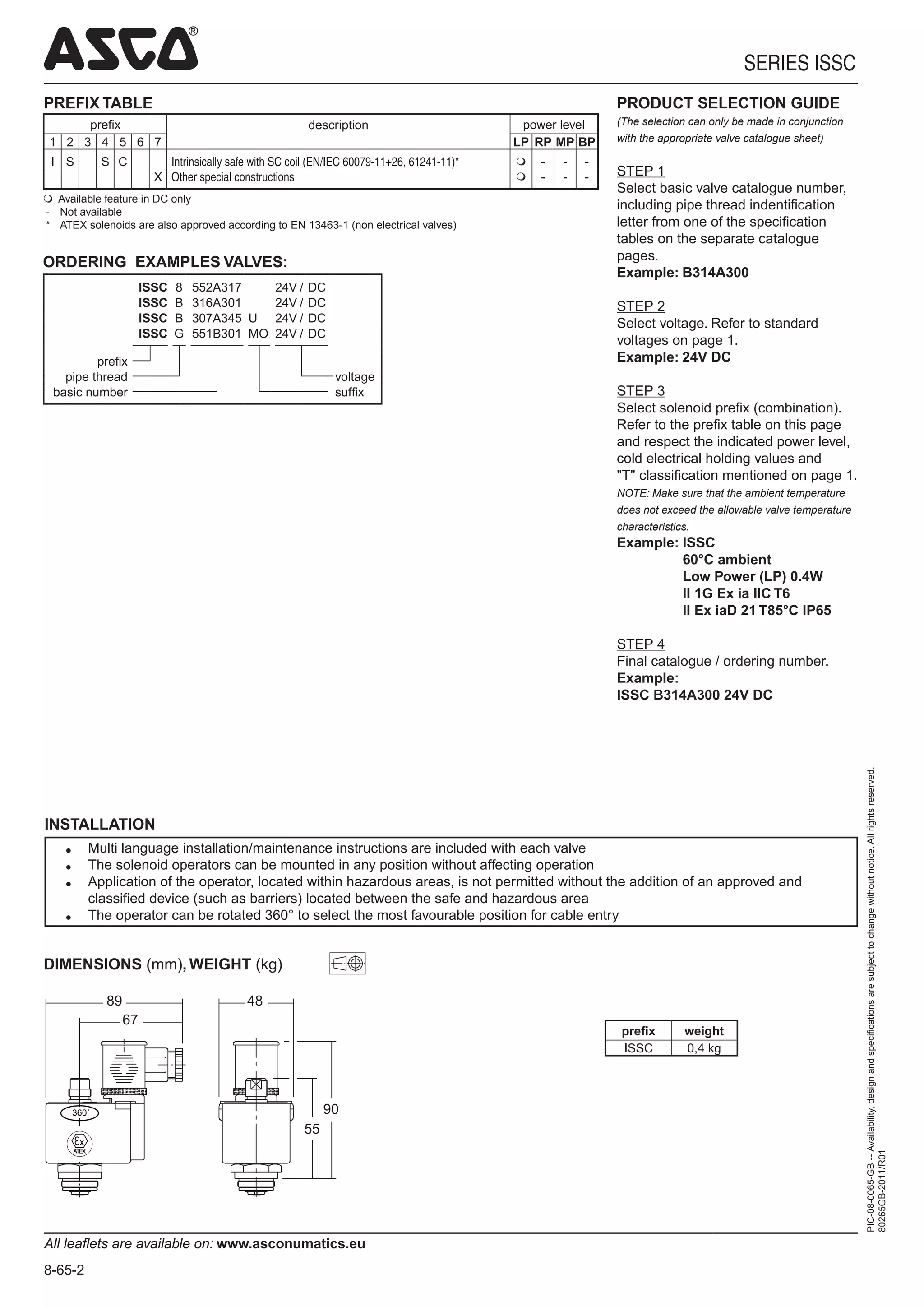 Asco issc-atex-intrinsically-safe-operator-hazardous-area-solenoid ...