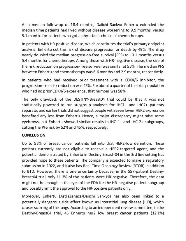 Enhertu carving out a new space for itself in HER2 low patients | PDF