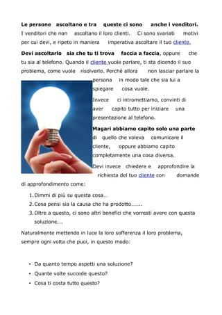 Ascolti il tuo cliente quando | PDF