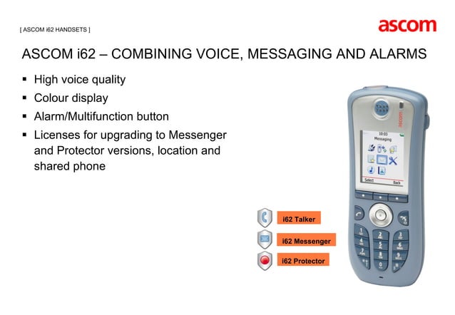 Ascom I62 Hospital Segment Presentation | PPT