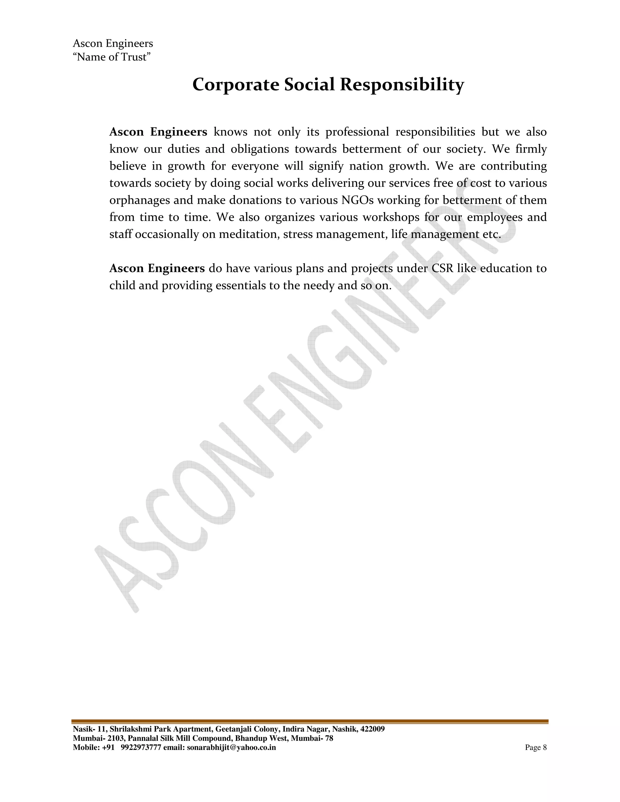 Ascon engineers company profile pdf | PDF | Construction Industry | Industries
