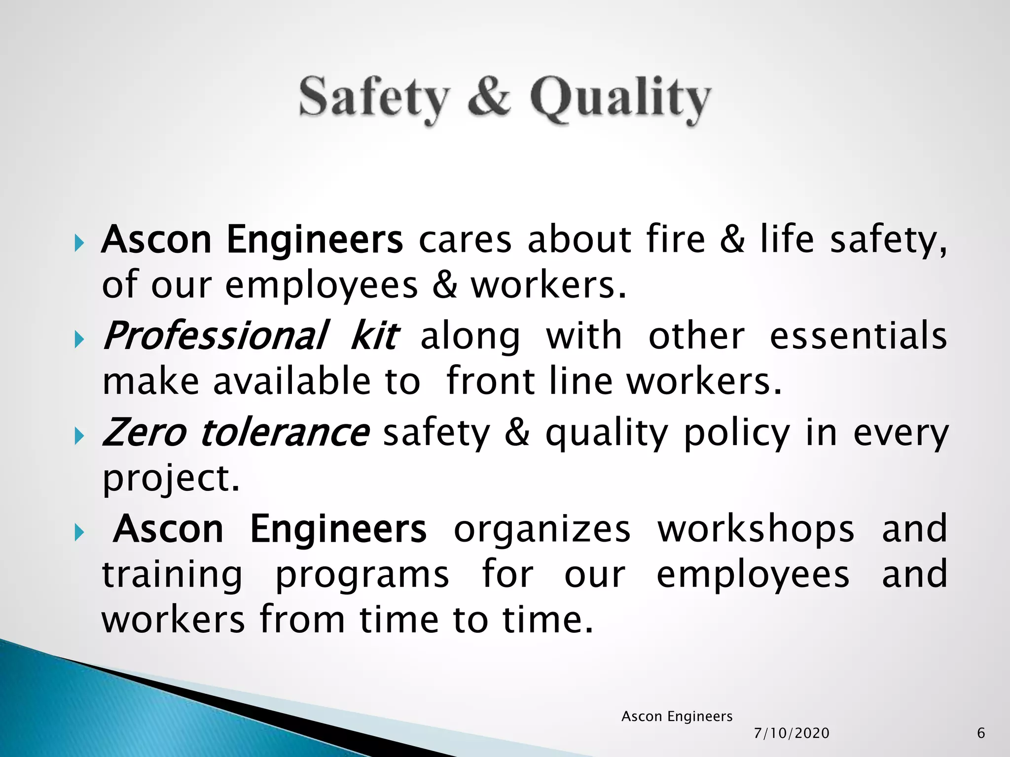 Ascon engineers company profile ppt | PPTX