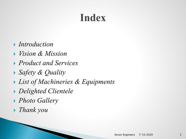 Ascon engineers company profile ppt | PPTX | Construction Industry | Industries