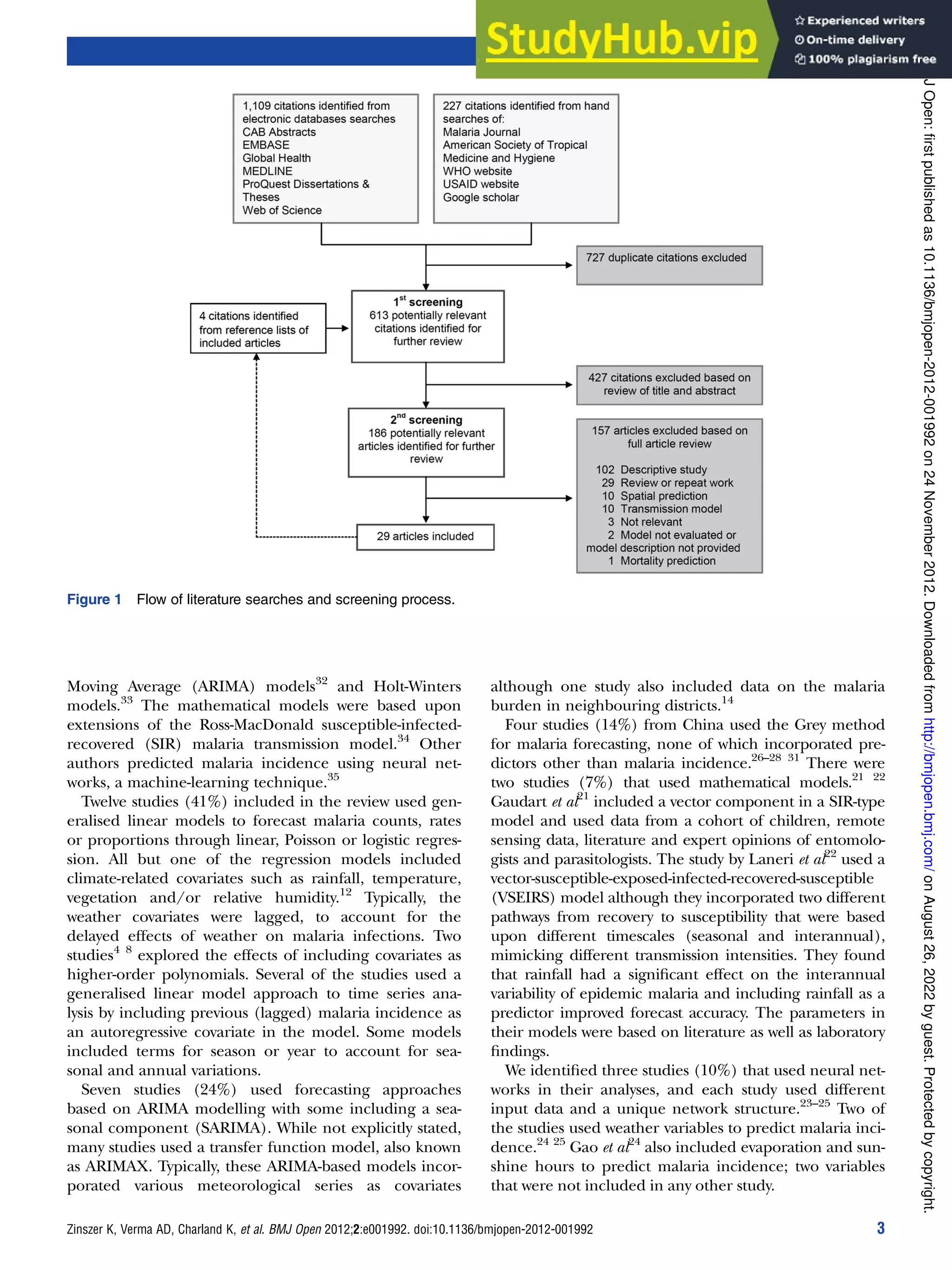 A Scoping Review Of Malaria Forecasting Past Work And Future Directions ...