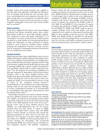 A Scoping Review Of Malaria Forecasting Past Work And Future Directions ...