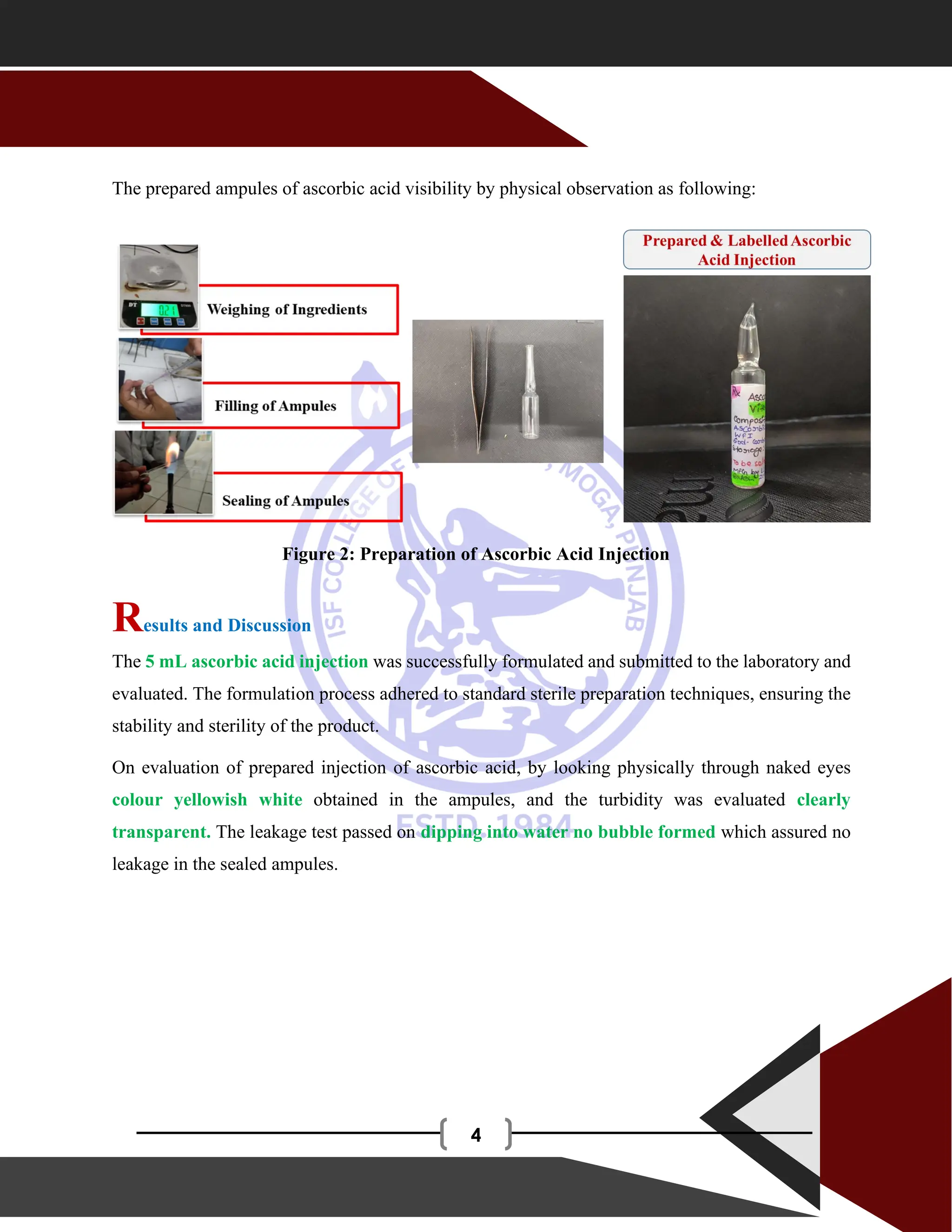Preparation, Packaging, Evaluation, Labelling of Ascorbic Acid ...