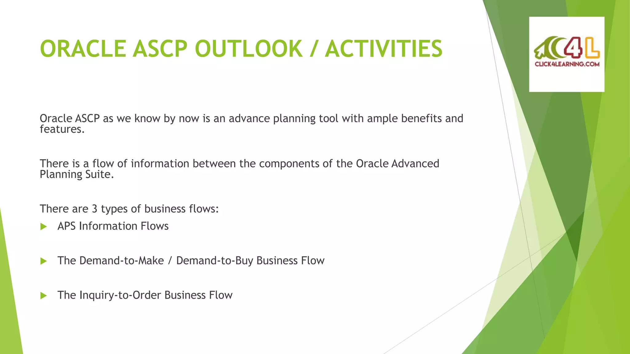 Oracle ASCP Training | PPTX | Logistics | Business