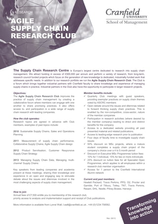 Cranfield Agile Supply Chain Research Club | PDF | Business ...