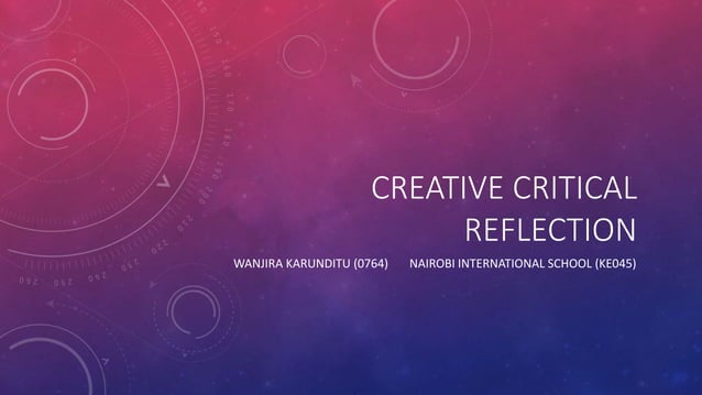 As creative critical reflection | PPT