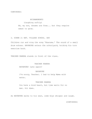EXAMPLE OF A SCREENPLAY: "FROM ZERO TO HERO".pdf - RUKUNDO Emmanuel | PDF