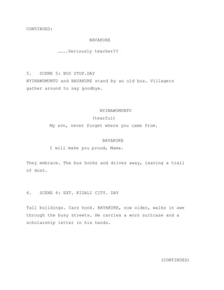EXAMPLE OF A SCREENPLAY: "FROM ZERO TO HERO".pdf - RUKUNDO Emmanuel | PDF