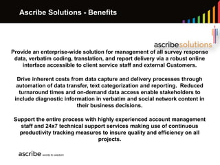 Ascribe intelligence | PPTX