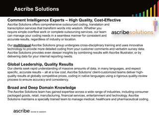 Ascribe intelligence | PPTX