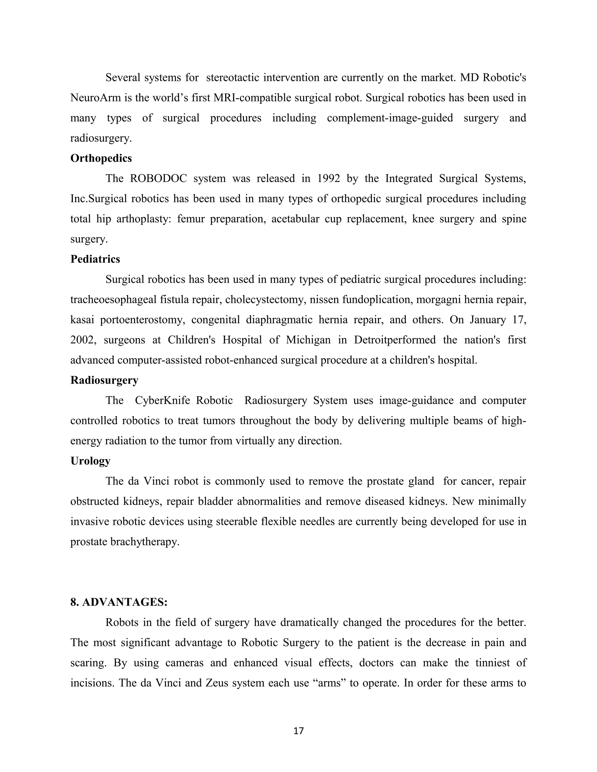 Robotic Surgery Project Report | DOC