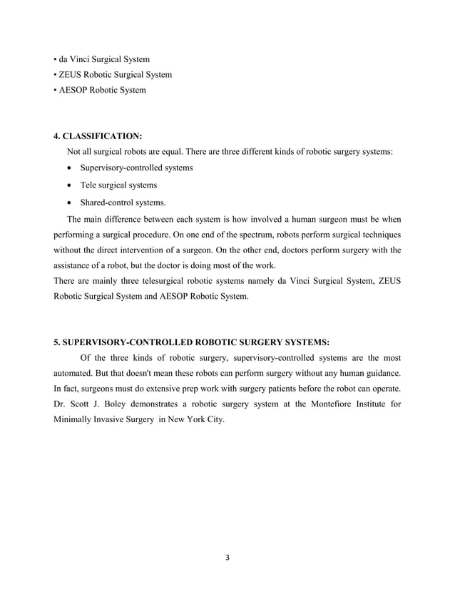 Robotic Surgery Project Report | DOC