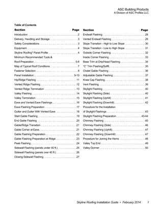 ASC Skyline Roofing Installation Manual | PDF