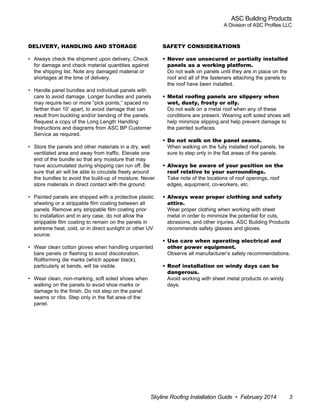 ASC Skyline Roofing Installation Manual | PDF