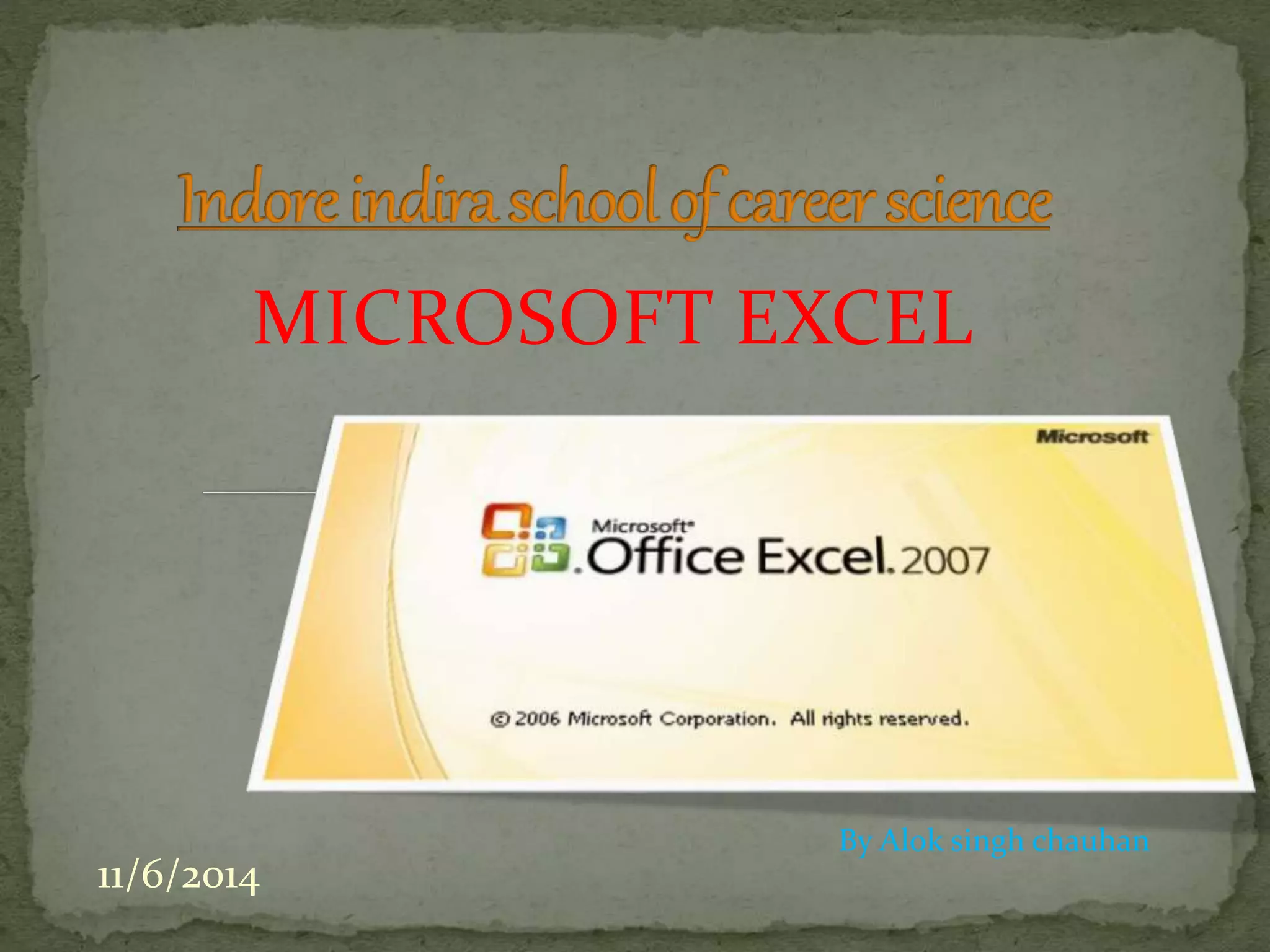 ms excel presentation... | PPTX