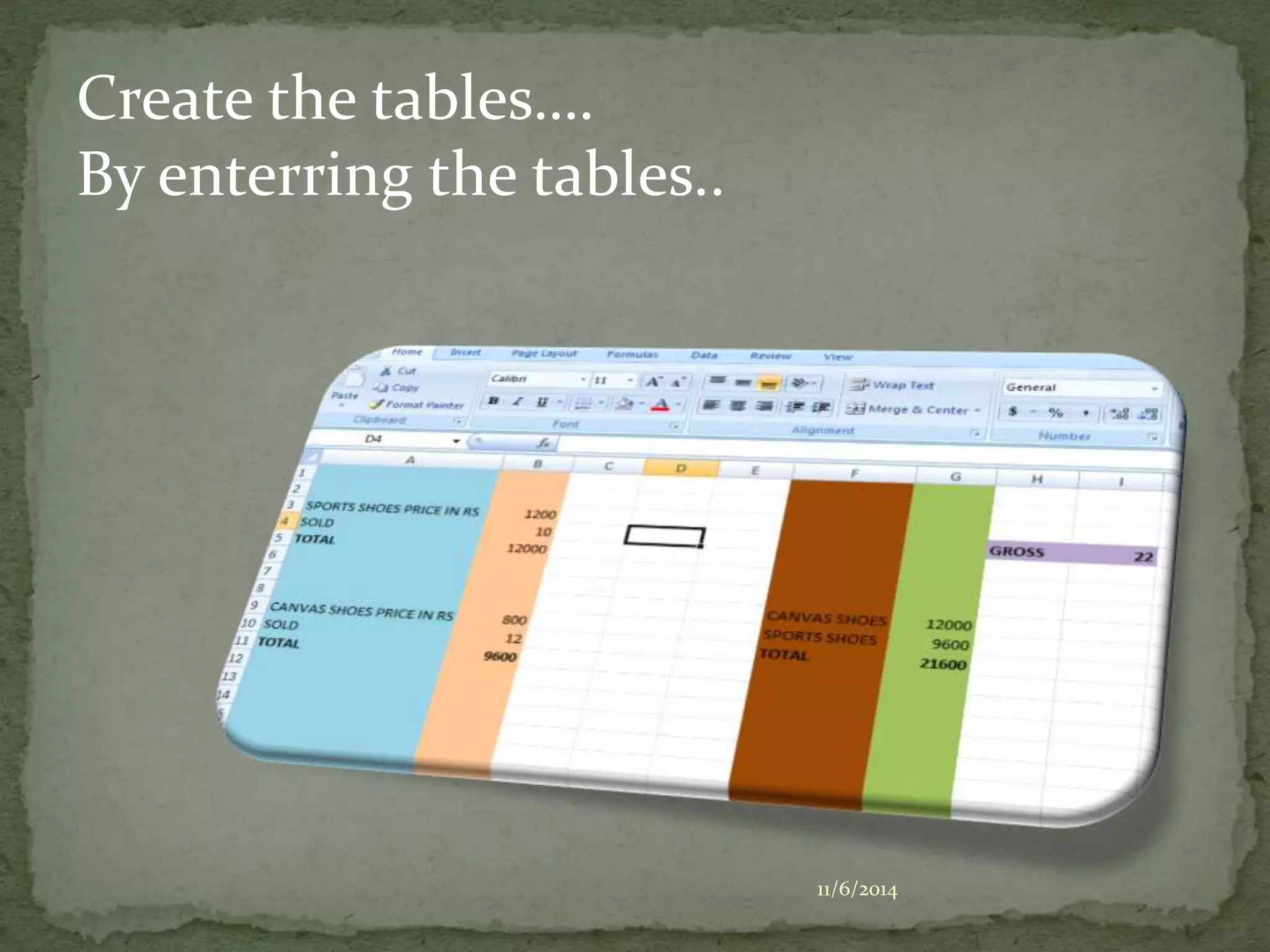 ms excel presentation... | PPTX