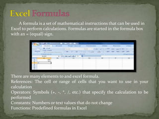 ms excel presentation... | PPTX