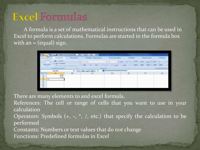 ms excel presentation... | PPTX