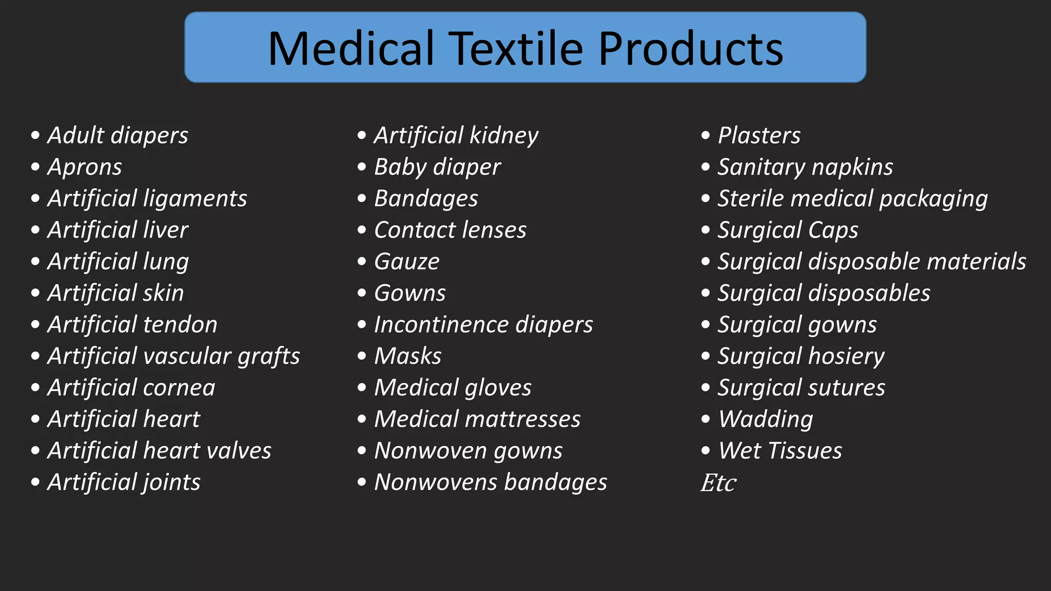 Medical textile | PPTX