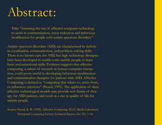 Autism and Affective Computing | PDF